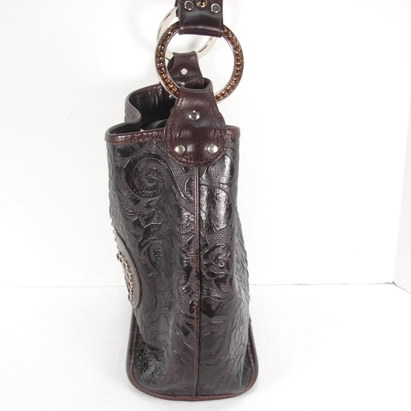 Raviani | Bags | Raviani Brown Croc Moc Tooled Leather Studs Bag | Poshmark